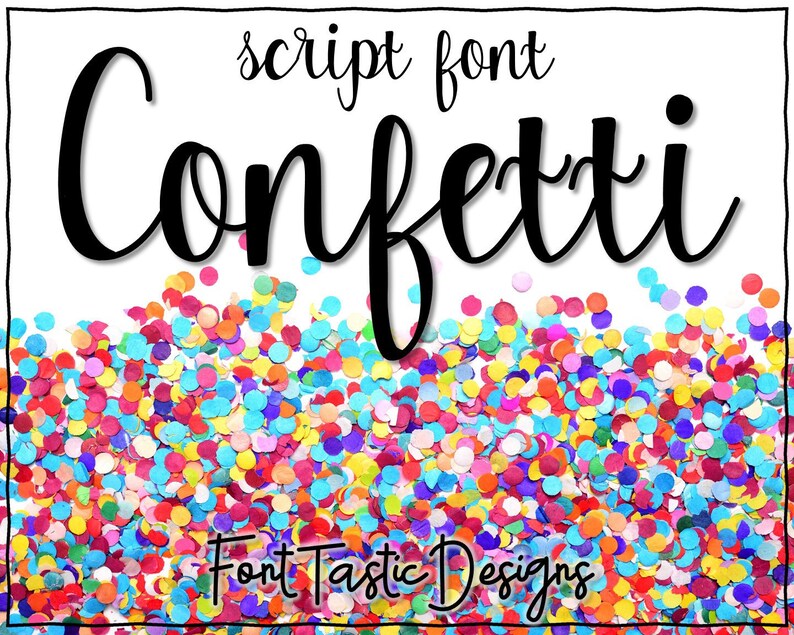 Script Font- Confetti - Etsy