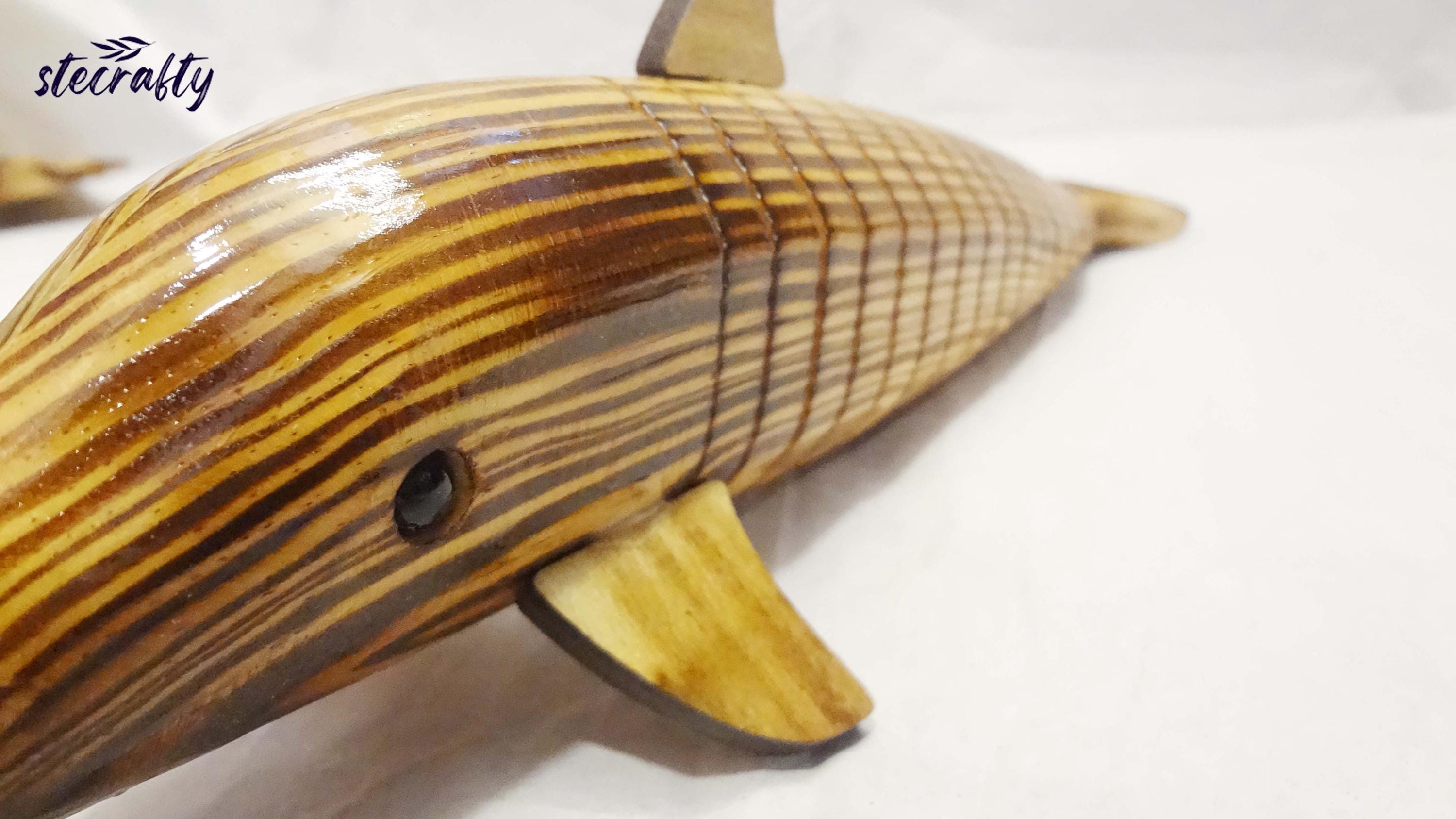 MDF Wooden Moveable Dolphin Fish-moving Dolphin Decor-handmade Fish ...
