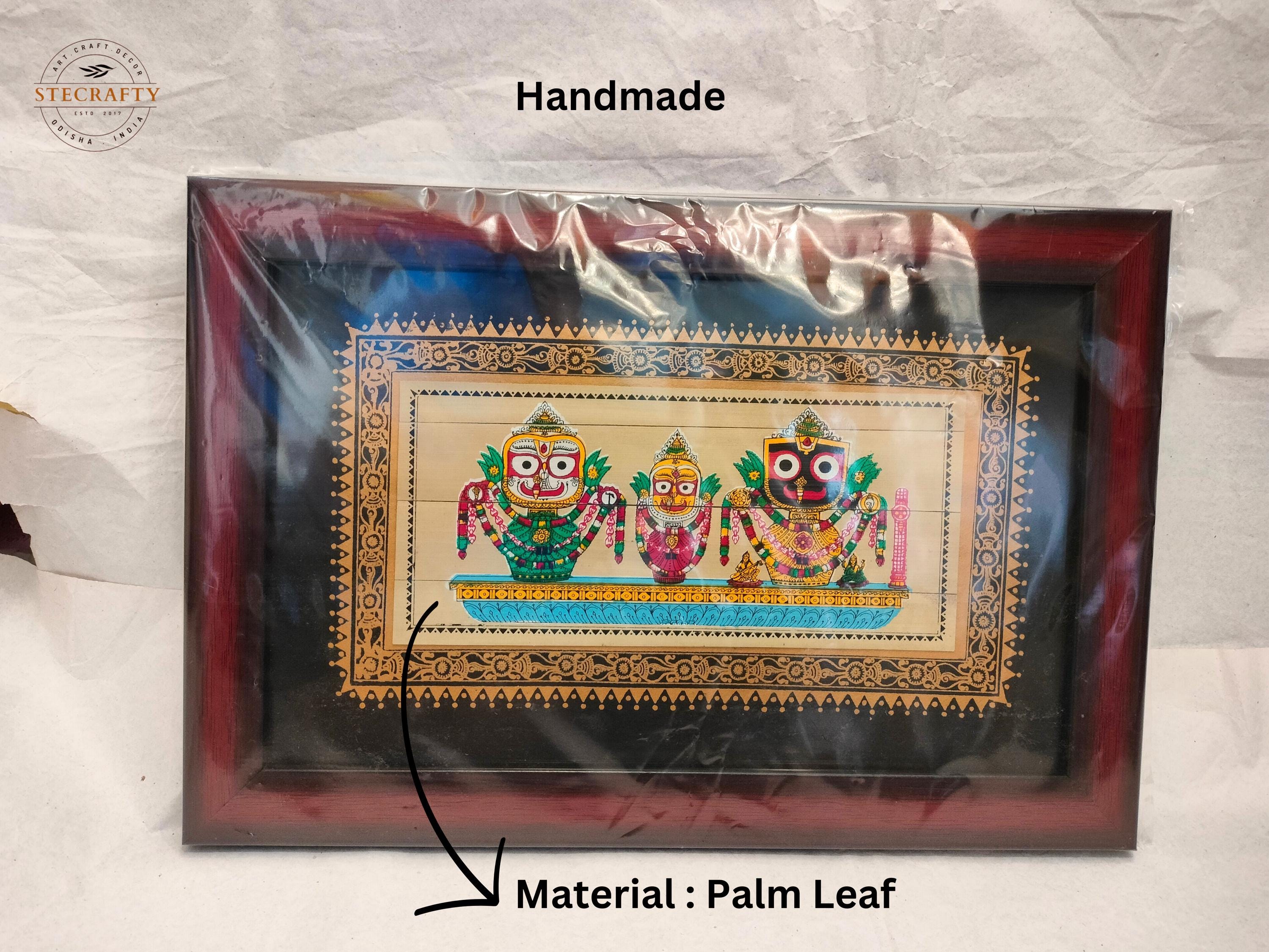 Palm Leaf Pattachitra Painting of Lord Jagannath Balabhadra Devi ...