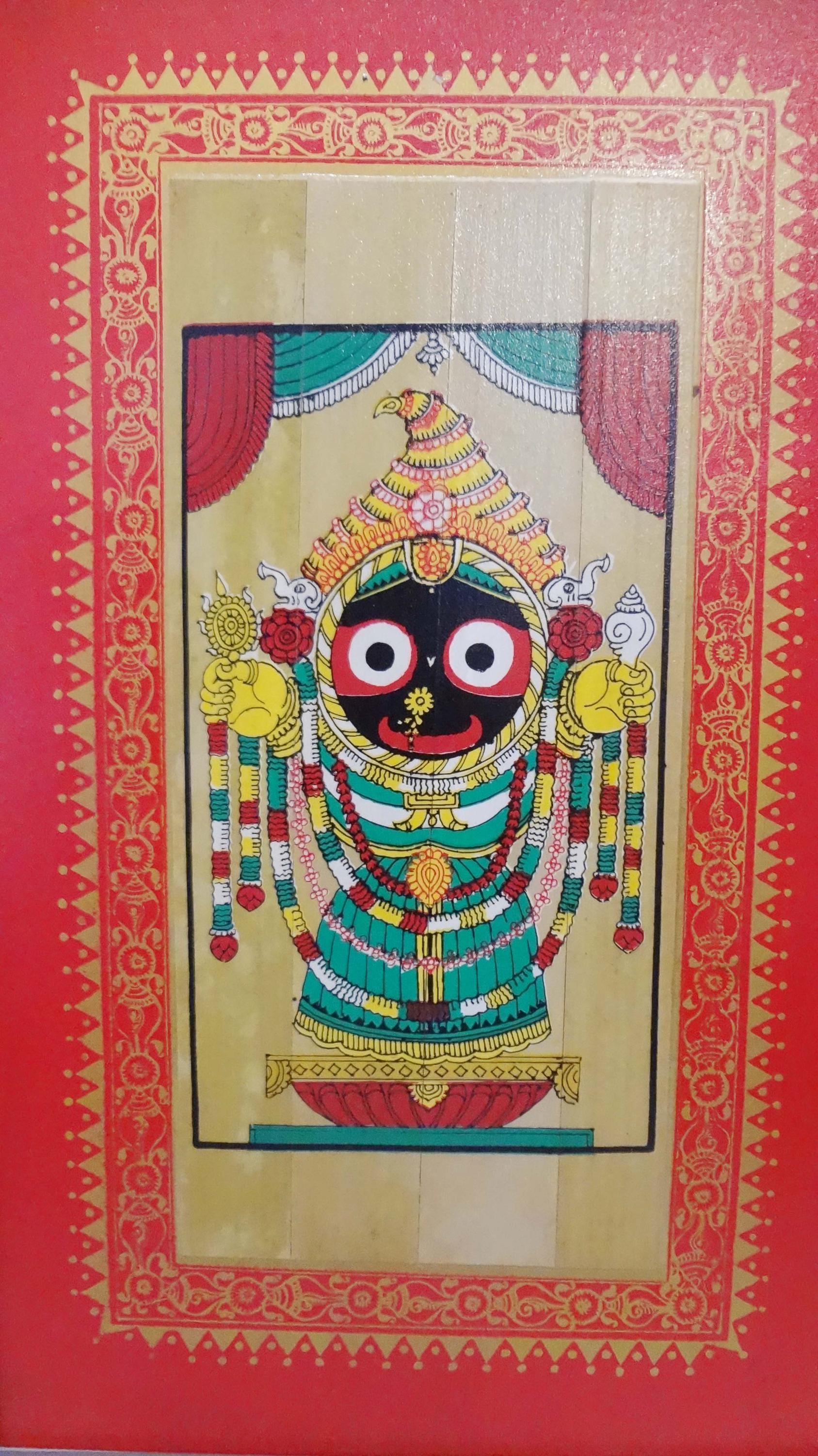 Lord Jagannath Palm Leaf Painting Frame,palm Leaves Pattachitra,leaf ...