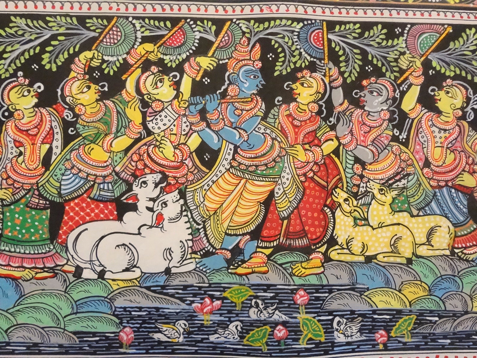Pattachitra-lord Krishna Rasalila-raslila Story-sri Radha Krishna Dance ...