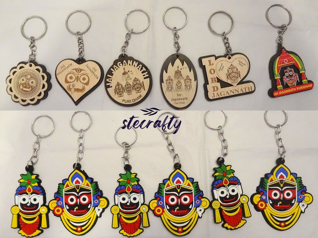 Lord Jagannath Keyring Set: Hindu Religious Keychains, Car/home Key ...