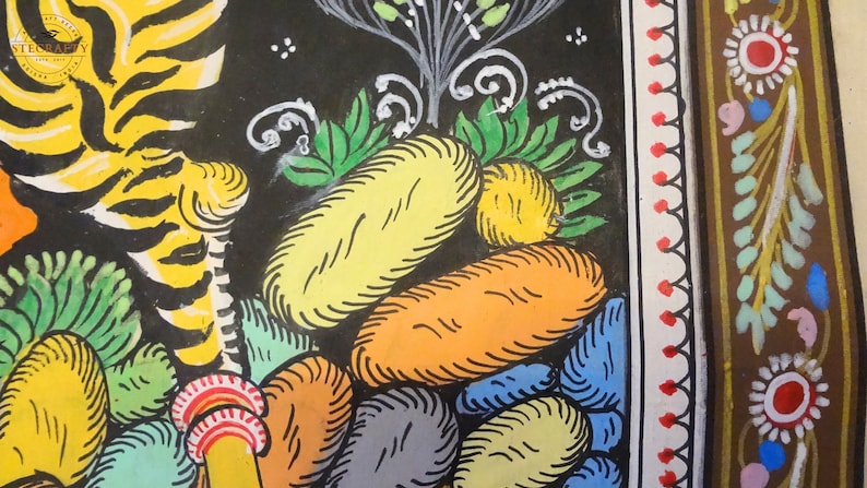 Navagunjara Pattachitra Painting: Tussar Silk Indian Mythology Art - Etsy