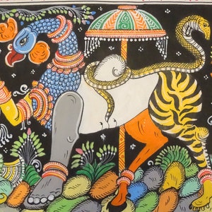 Navagunjara Pattachitra Painting: Tussar Silk Indian Mythology Art - Etsy