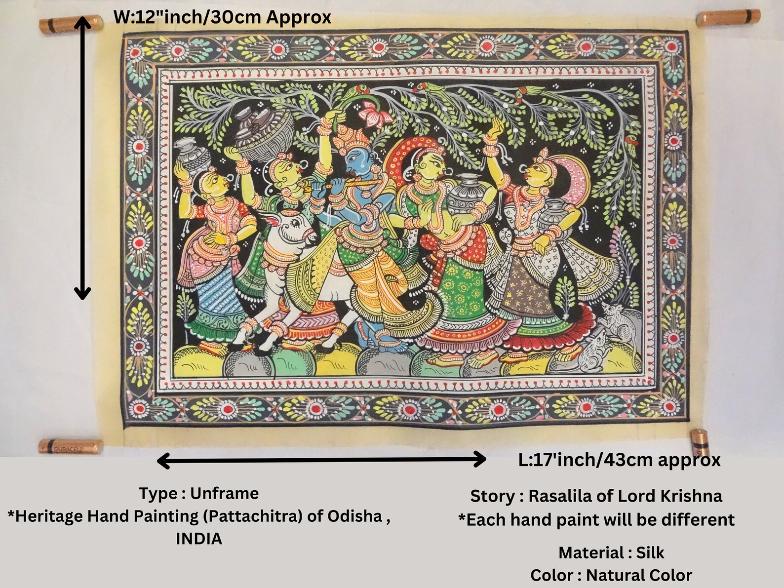 Pattachitra-lord Krishna Rasalila-raslila Story-sri Radha Krishna Dance ...