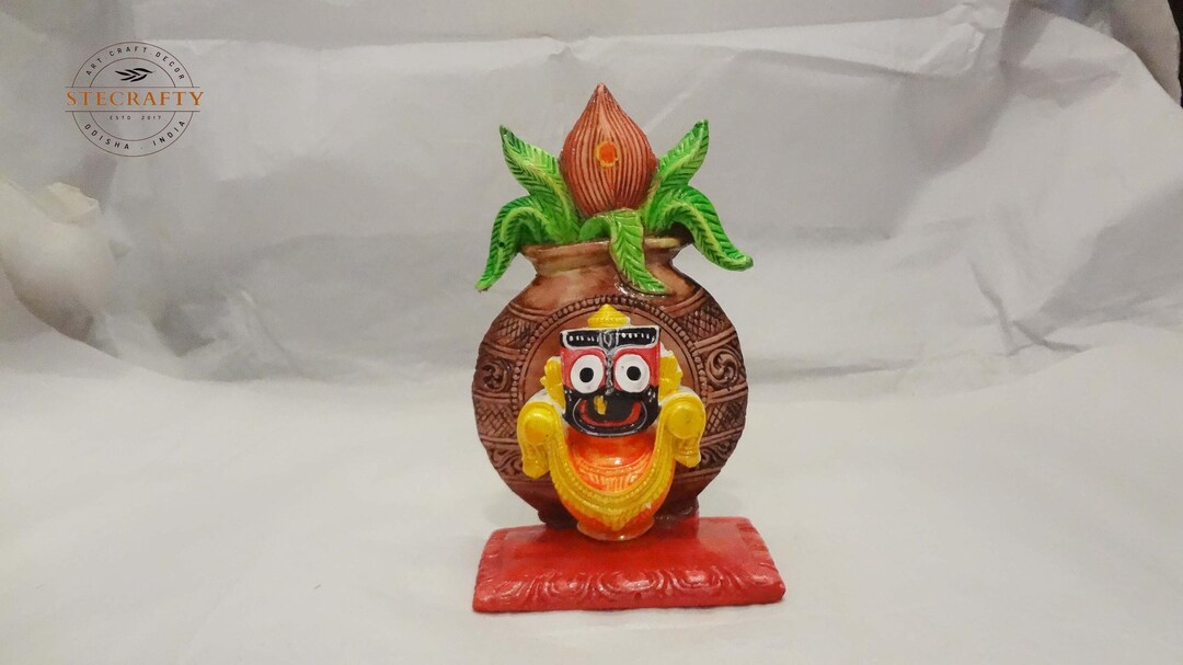 Lord Jagannath in Kalash Puja Design, Auspicious Hindu Religious God ...