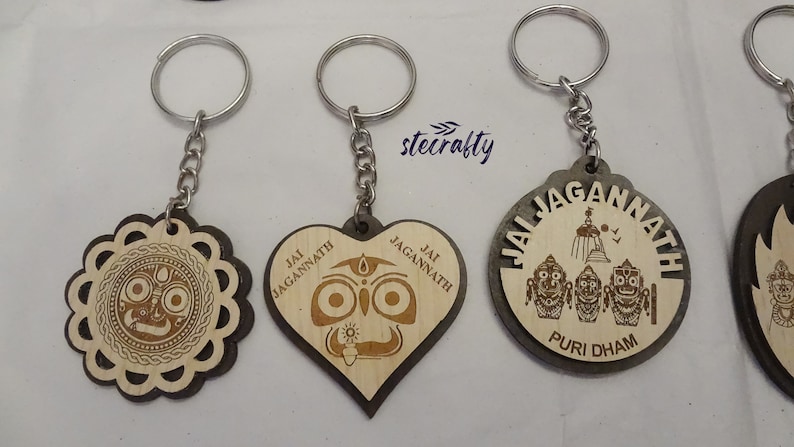 Lord Jagannath Keyring Set: Hindu Religious Keychains, Car/home Key ...
