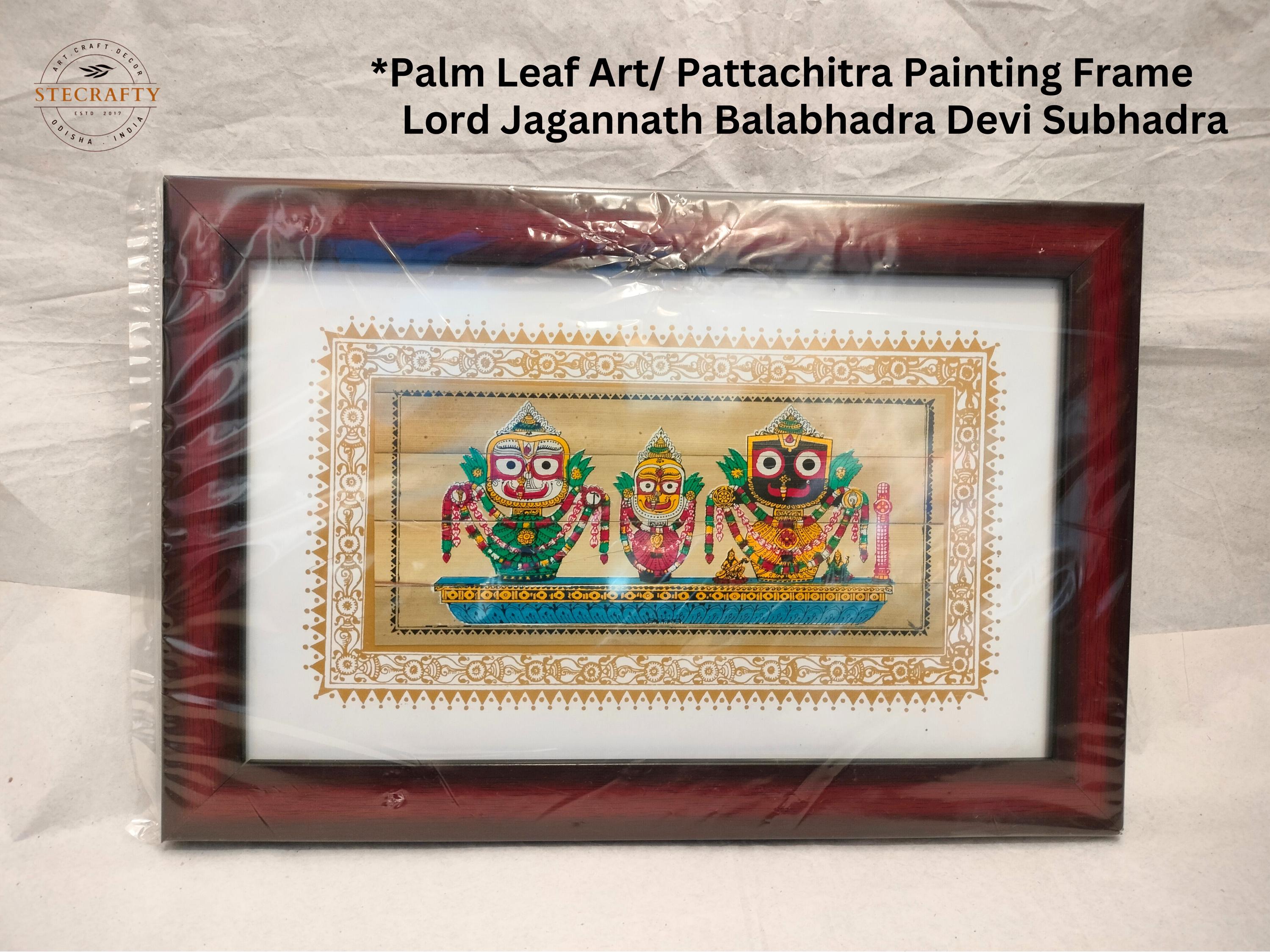 Palm Leaf Pattachitra Painting of Lord Jagannath Balabhadra Devi ...