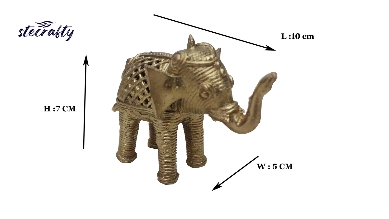 Dhokra Elephant-dokra Metal Elephant-heritage Craft of India Dull Gold ...