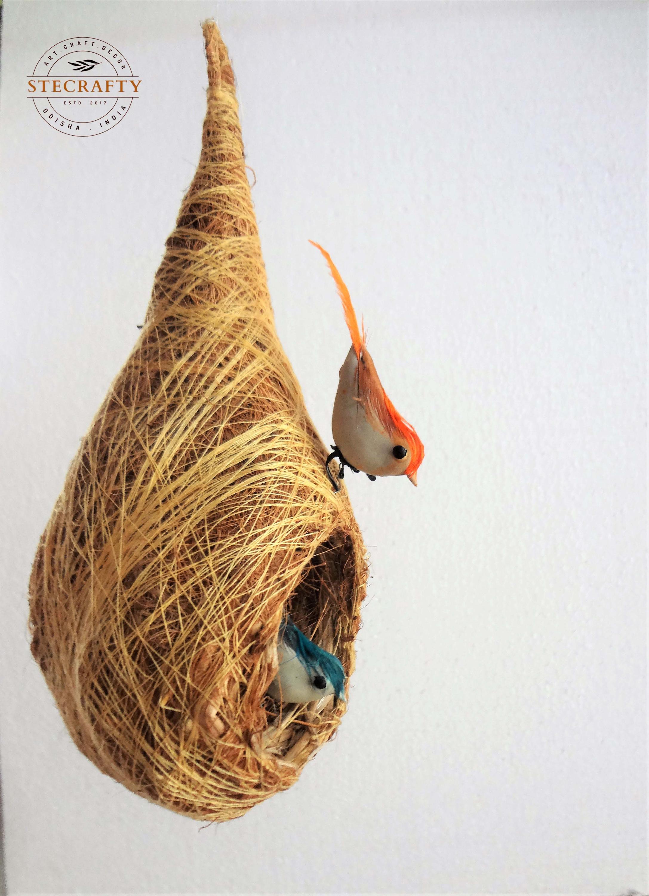 Handwoven Coir Bird Nest: Eco-friendly Hanging Decor - Etsy