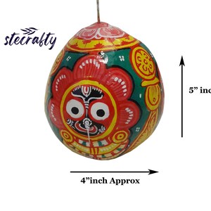Hand-painted Jagannath Pattachitra Art on Coconut Shell - Hindu Hanging ...