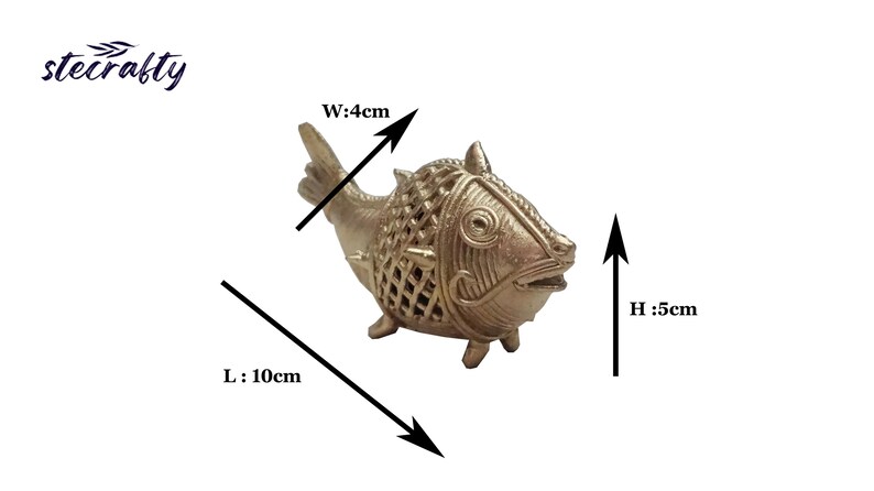 Dhokra Brass Fish Figurine: Indian Heritage Craft Home Decor - Etsy