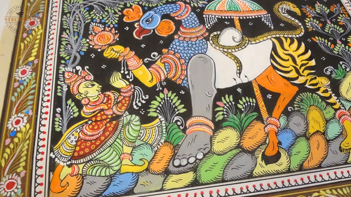 Navagunjara Pattachitra-indian Mythology Creature Paintings-bhagavad ...