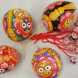 Hand-painted Jagannath Pattachitra Art on Coconut Shell - Hindu Hanging ...
