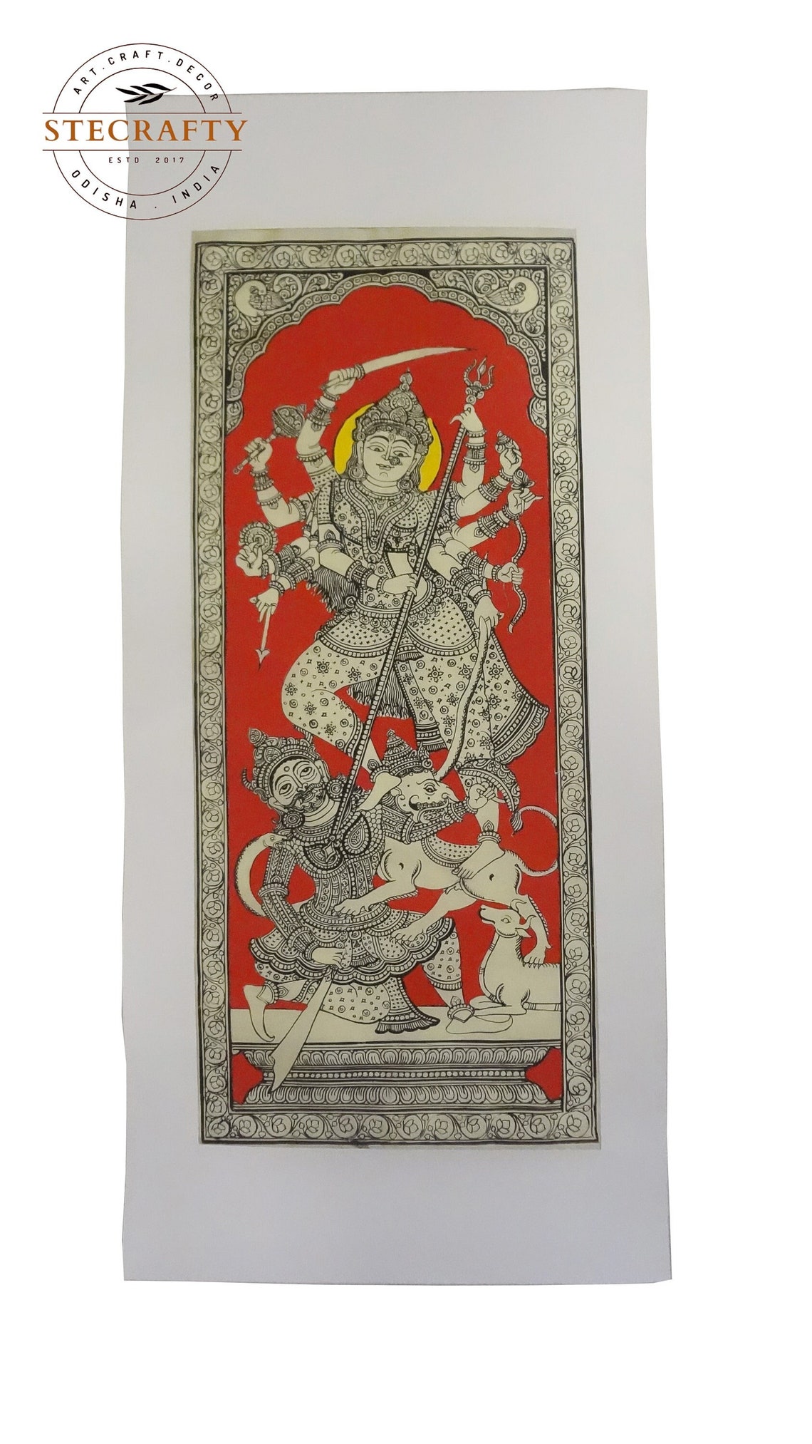 Pattachitra Painting of Hindu Goddess Maa Durga-mahishasura Mardini Maa ...