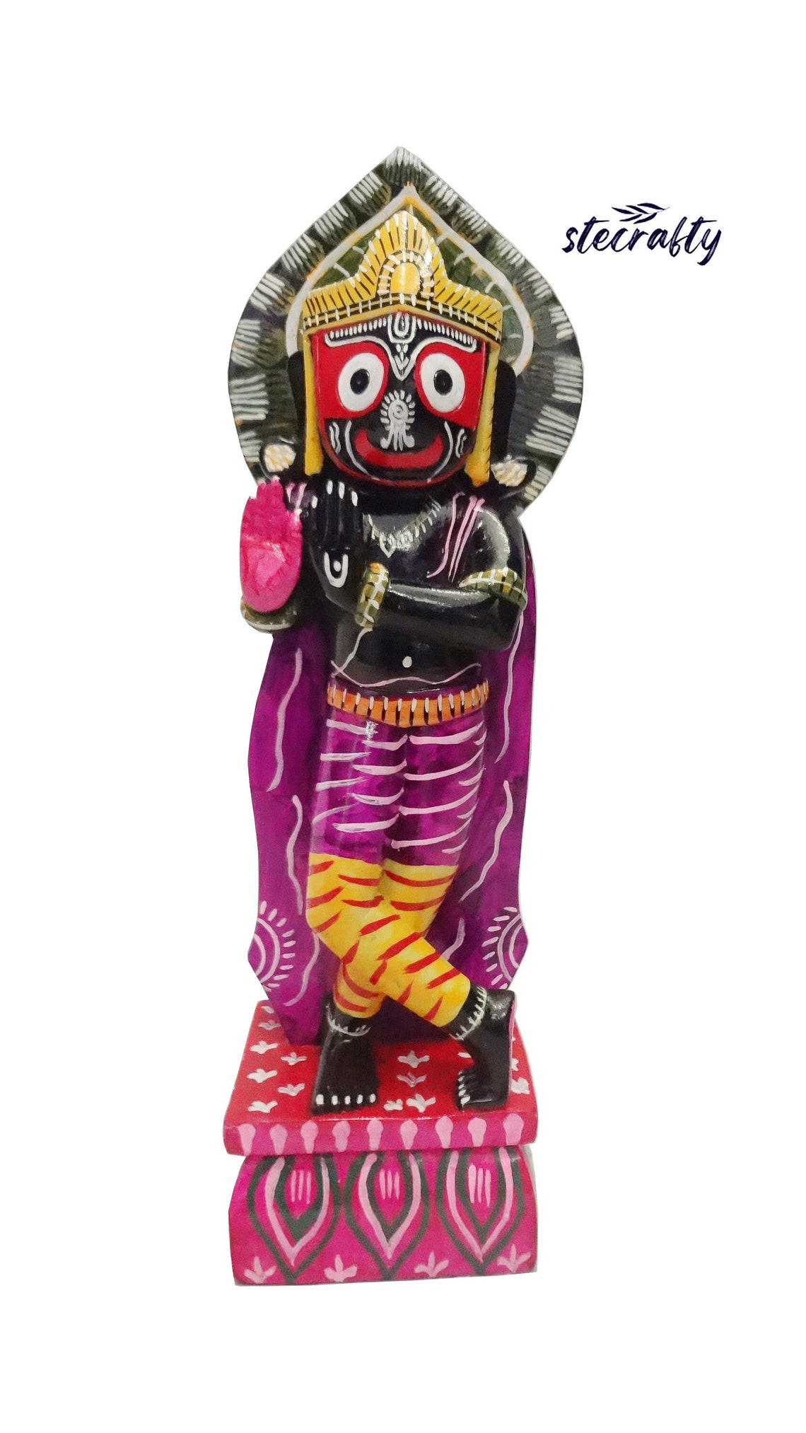 Hand-painted Lord Jagannath & Krishna Marble Dust Idol - Etsy
