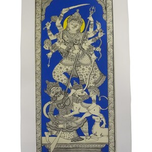 Pattachitra Painting of Hindu Goddess Maa Durga-mahishasura Mardini Maa ...