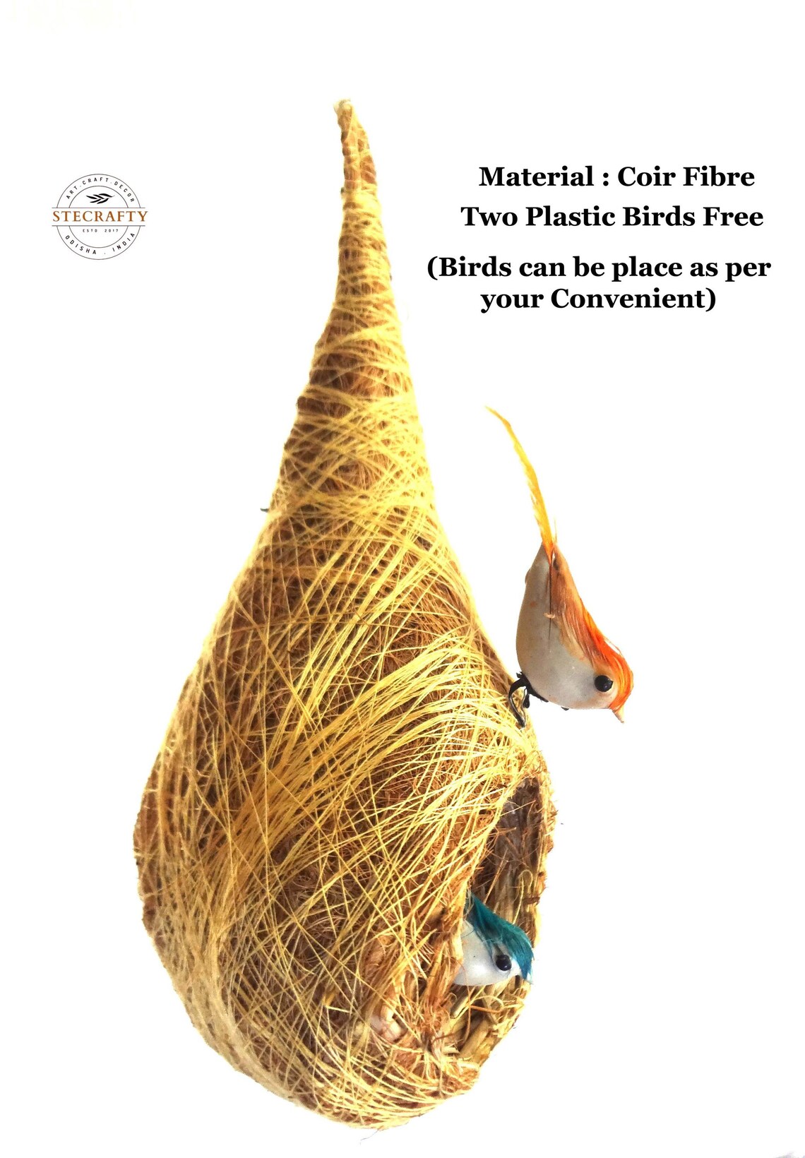 Handwoven Coir Bird Nest: Eco-friendly Hanging Decor - Etsy