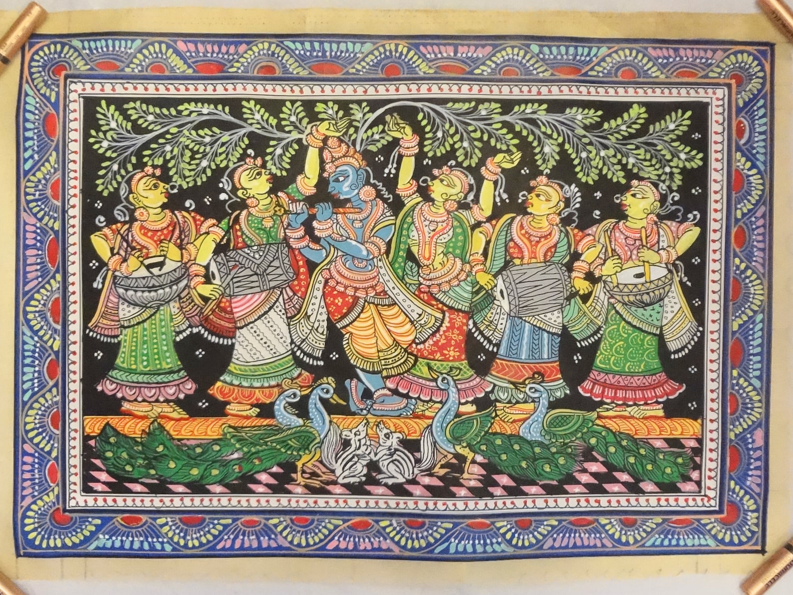 Pattachitra-lord Krishna Rasalila-raslila Story-sri Radha Krishna Dance ...