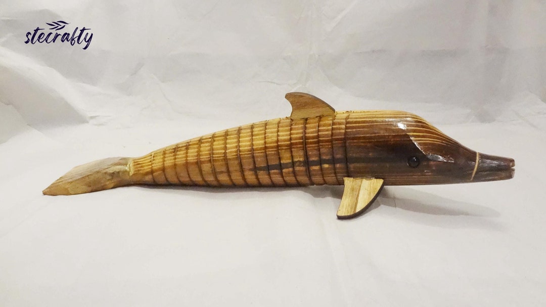 MDF Wooden Moveable Dolphin Fish-moving Dolphin Decor-handmade Fish ...