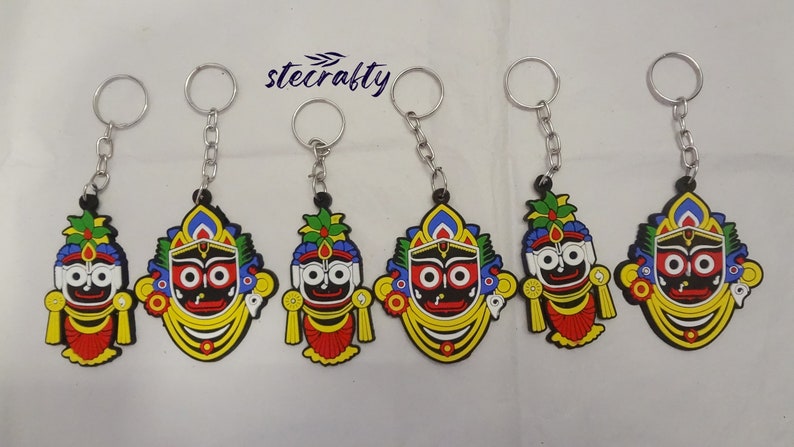 Lord Jagannath Keyring Set: Hindu Religious Keychains, Car/home Key ...
