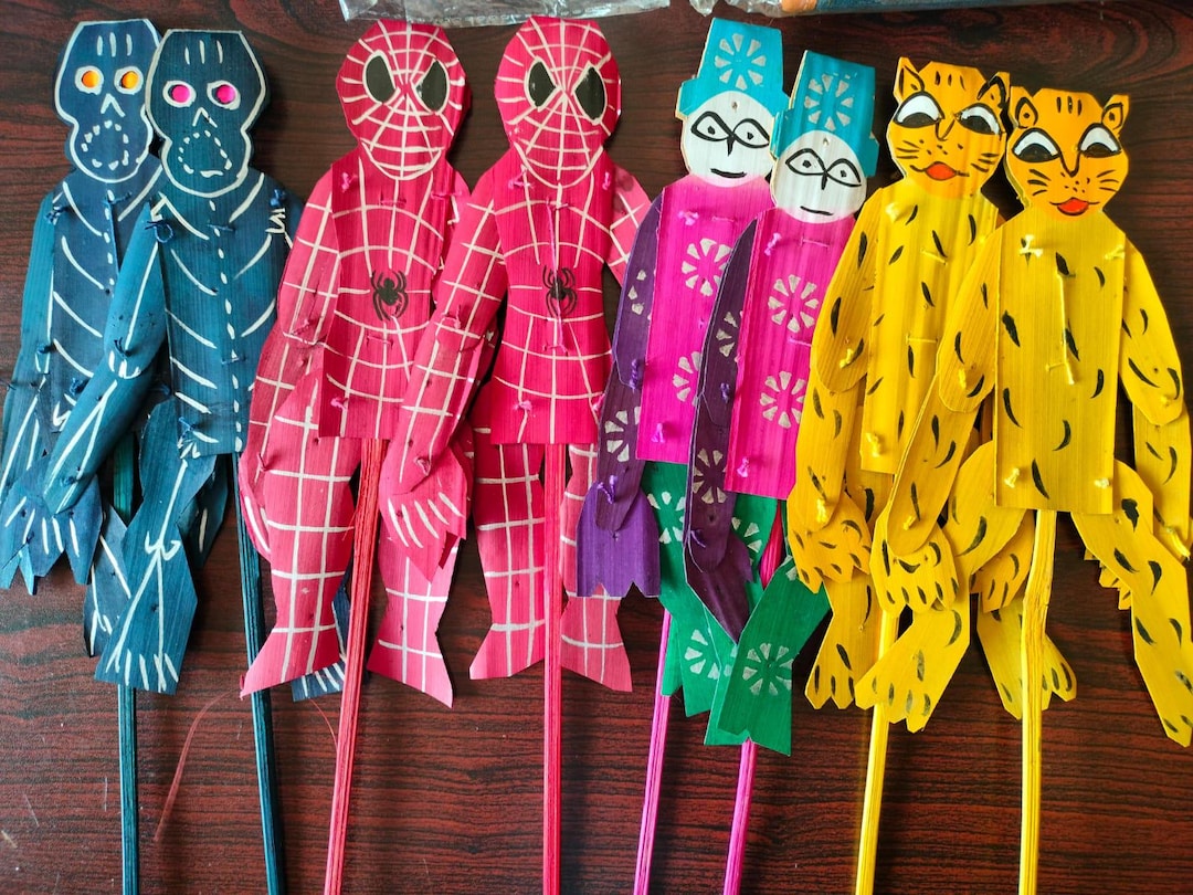 Palm Leaf Indian Puppets: Handmade Traditional Dolls, Khilona Toys - Etsy