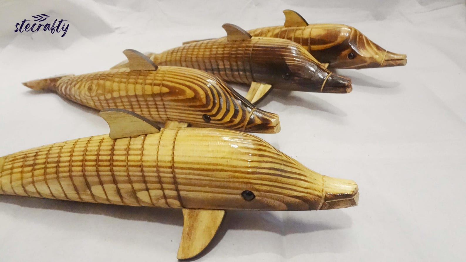MDF Wooden Moveable Dolphin Fish-moving Dolphin Decor-handmade Fish ...