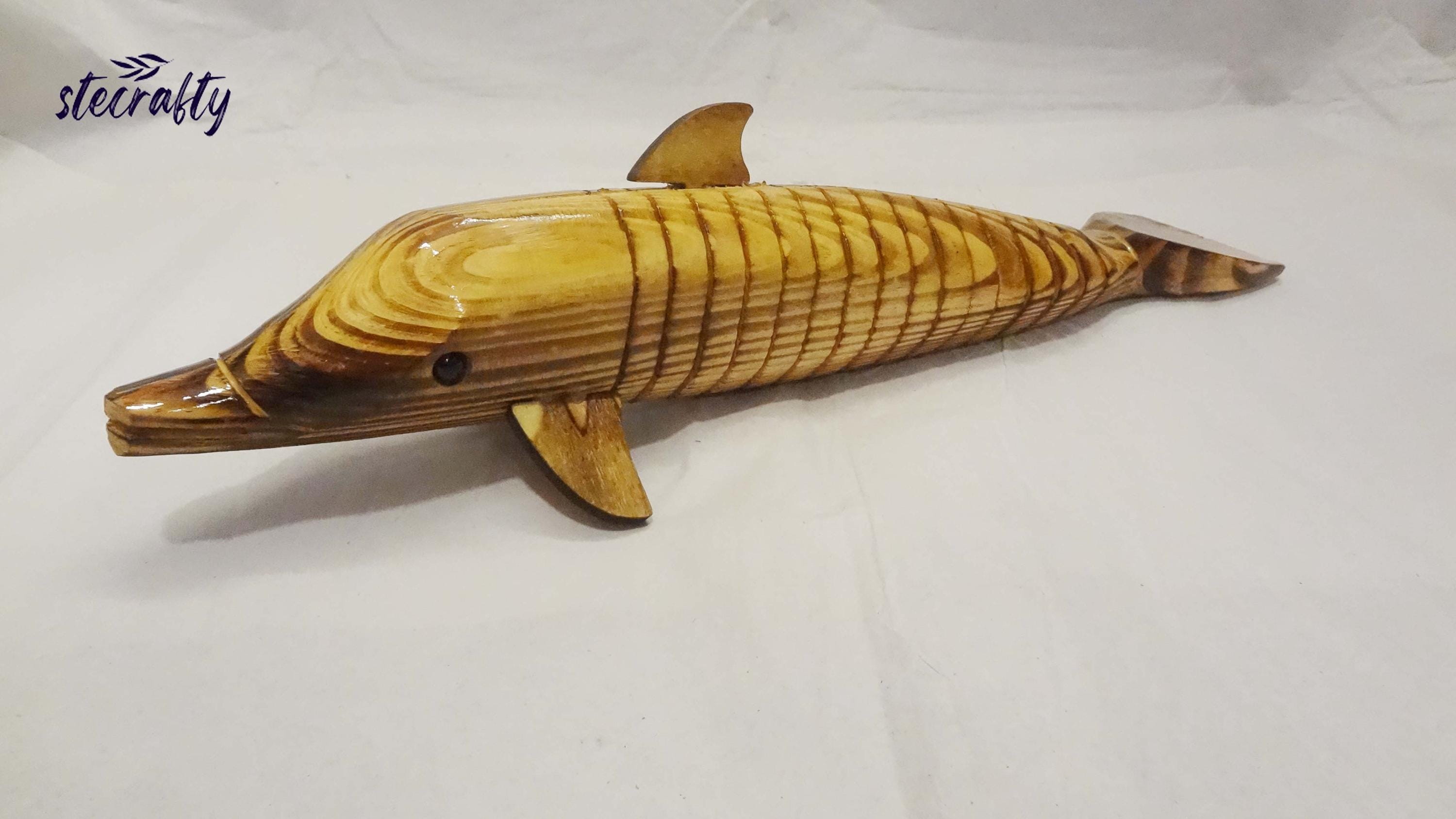 MDF Wooden Moveable Dolphin Fish-moving Dolphin Decor-handmade Fish ...