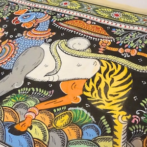 Navagunjara Pattachitra Painting: Tussar Silk Indian Mythology Art - Etsy