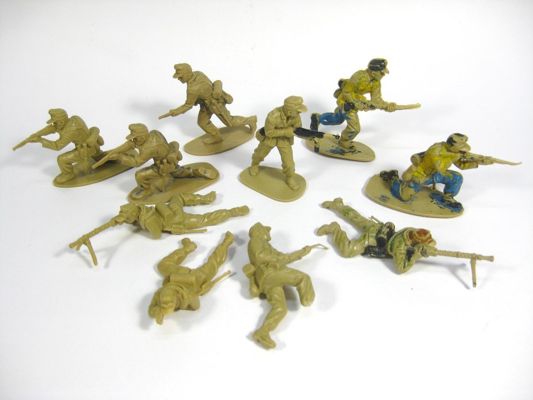 Airfix Toy Soldiers, 10 Vintage Airfix WW2 "german Afrika Infantry ...