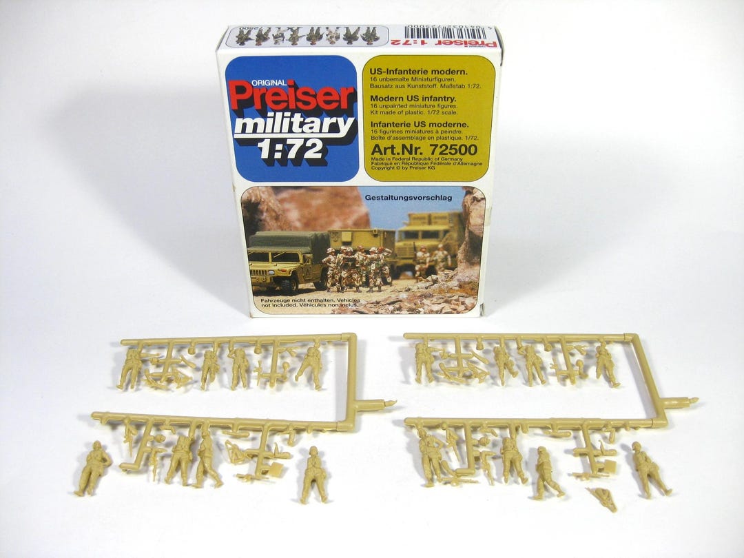 Toy Soldiers Preiser Military Models ,72500 ,boxed Set 1/72 "modern US Infantry ".16 Poses Toy ...