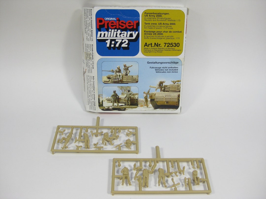 Toy Soldiers Rare Preiser Military Model Kit ,72530 ,boxed Set 1/72 tank Crew US Army 2000 .8 ...