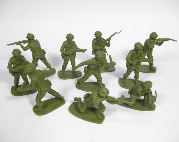 Airfix Toy Soldiers, 10 Vintage Airfix WW2 british Paratroopers 1:32 ...
