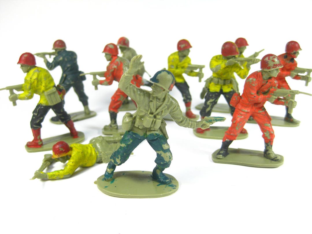 11 Vintage Airfix Toy Soldiers WW2 "u.s. Infantry" 1:32 (54mm) 70's ...
