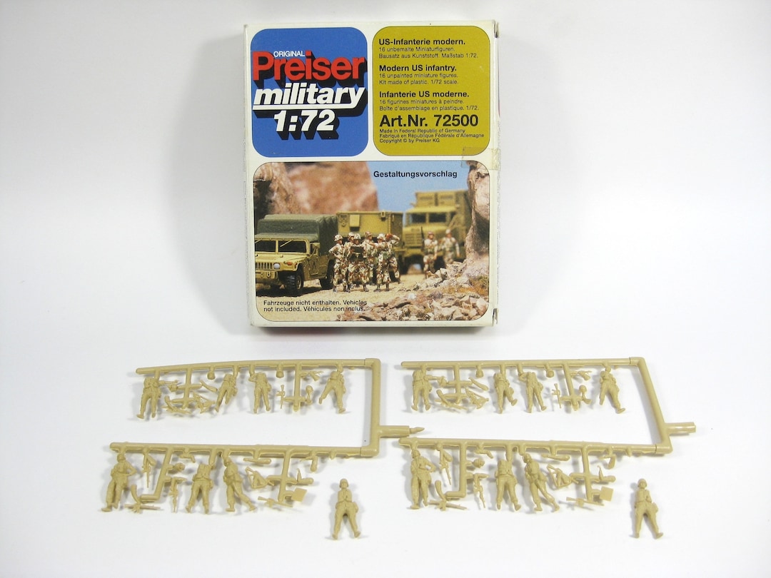 Toy Soldiers Preiser Military Models ,72500 ,boxed Set 1/72 modern US Infantry .16 Poses Toy ...