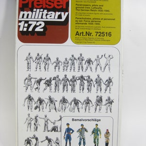 Plastic Toy Soldiers Rare Preiser Military Model Kit ,72516 ,boxed 1/72 german Paratroopers ...