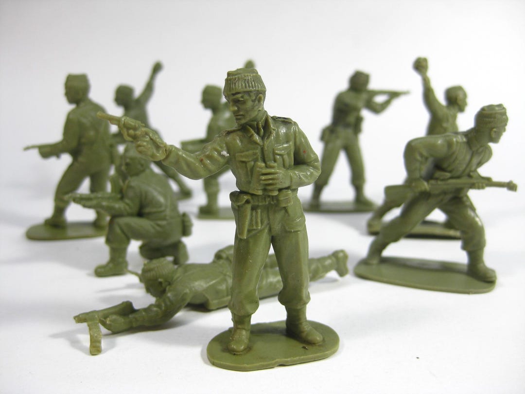 Vintage Airfix WW2 "british Commandos" 1:32 (54mm) .miniatures, 9X Toy ...