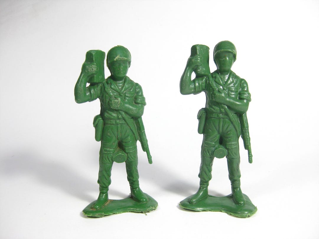 2 Vintage 90mm Toy Soldiers "us Infantry Ww2",toy Soldiers Plastic ...