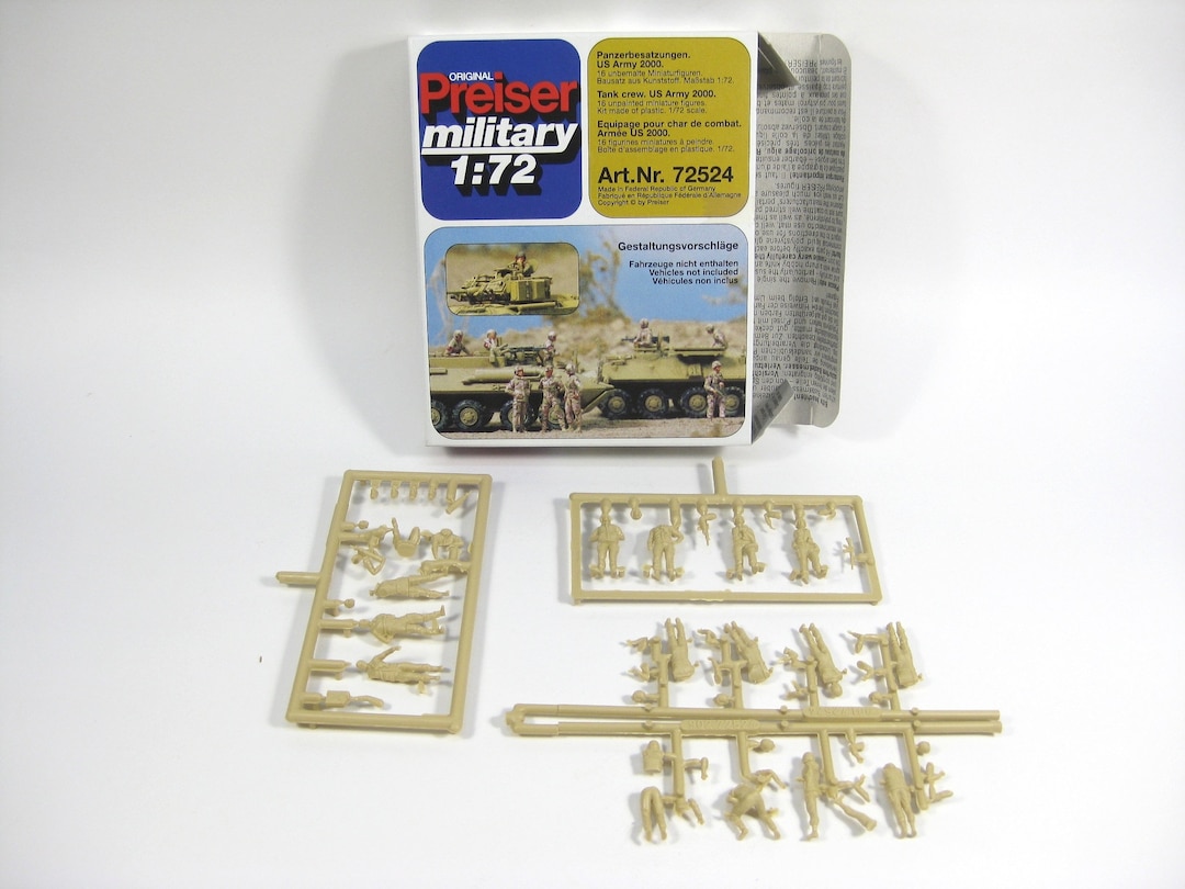 Toy Soldiers Preiser Military Models ,72524 ,boxed Set 1/72 "tank Crew US Army ".16 Poses Toy ...