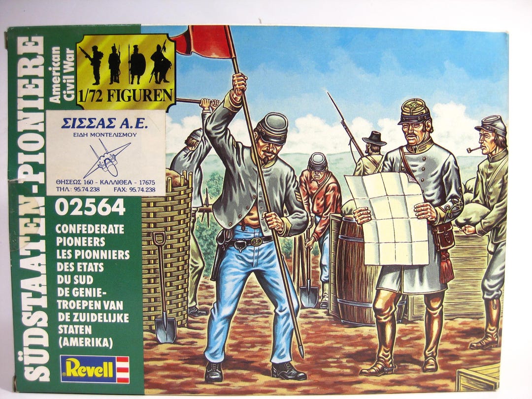 Vintage Toy Soldiers Revell 2564, Boxed Set 1/72 "confederate Pioneers ...