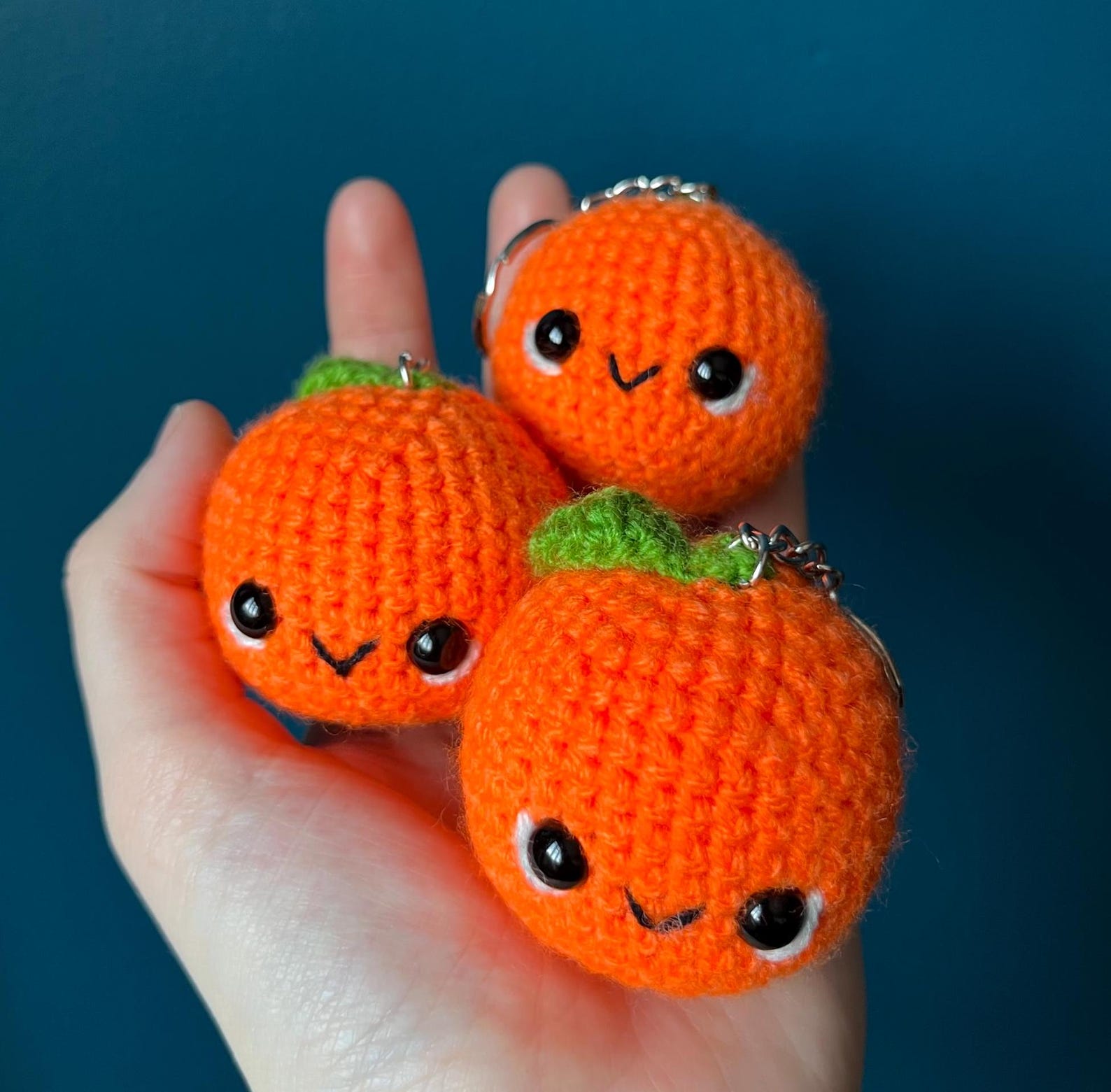 Crochet Orange Keyrings, Amigurumi Orange Keyring, Crochet Fruit ...