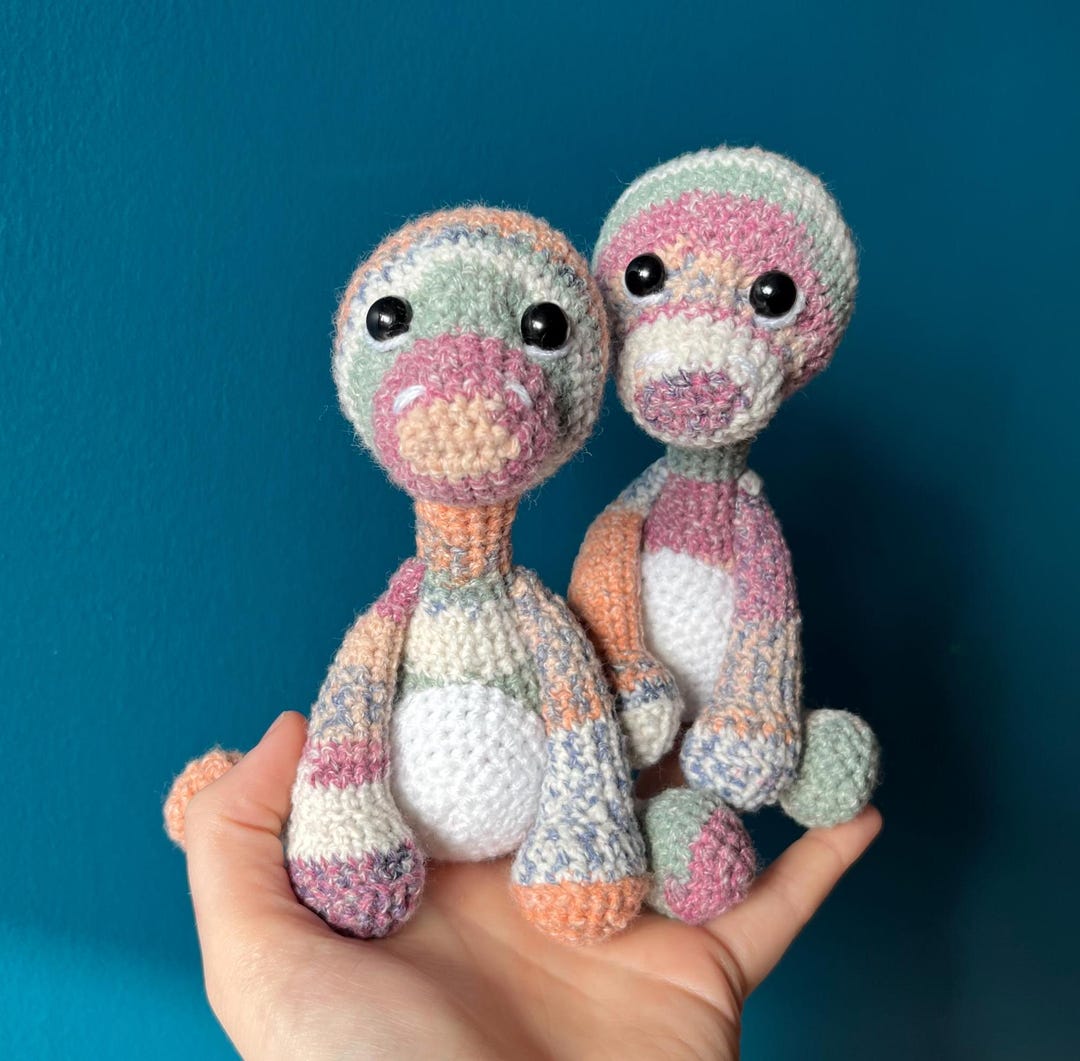 Amigurumi Brontosaurus Plushie, Crochet Brontosaurus Plush, Crochet ...