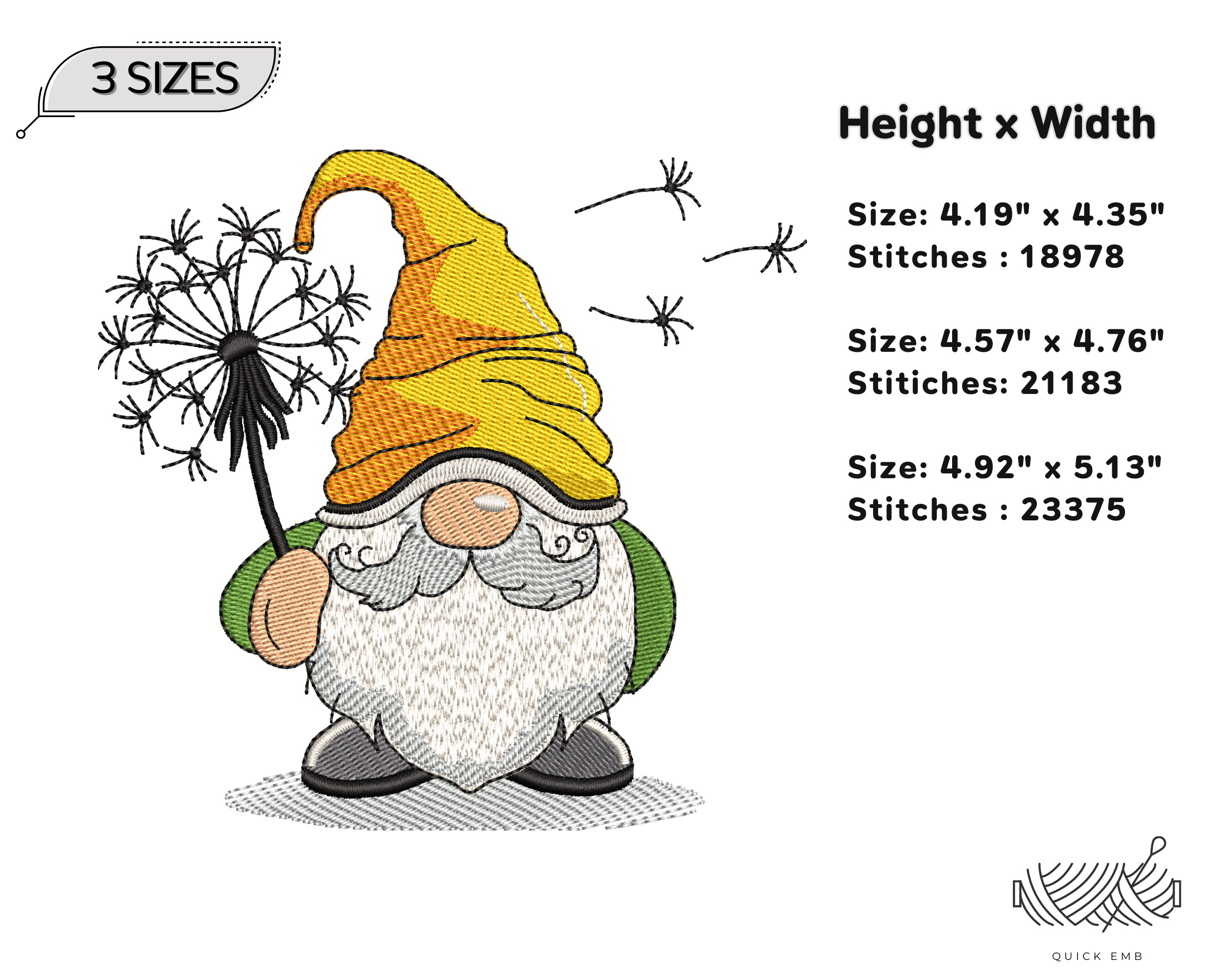 Gnome Machine Embroidery Design,gnome Embroidery,embroidery Designs,3 ...