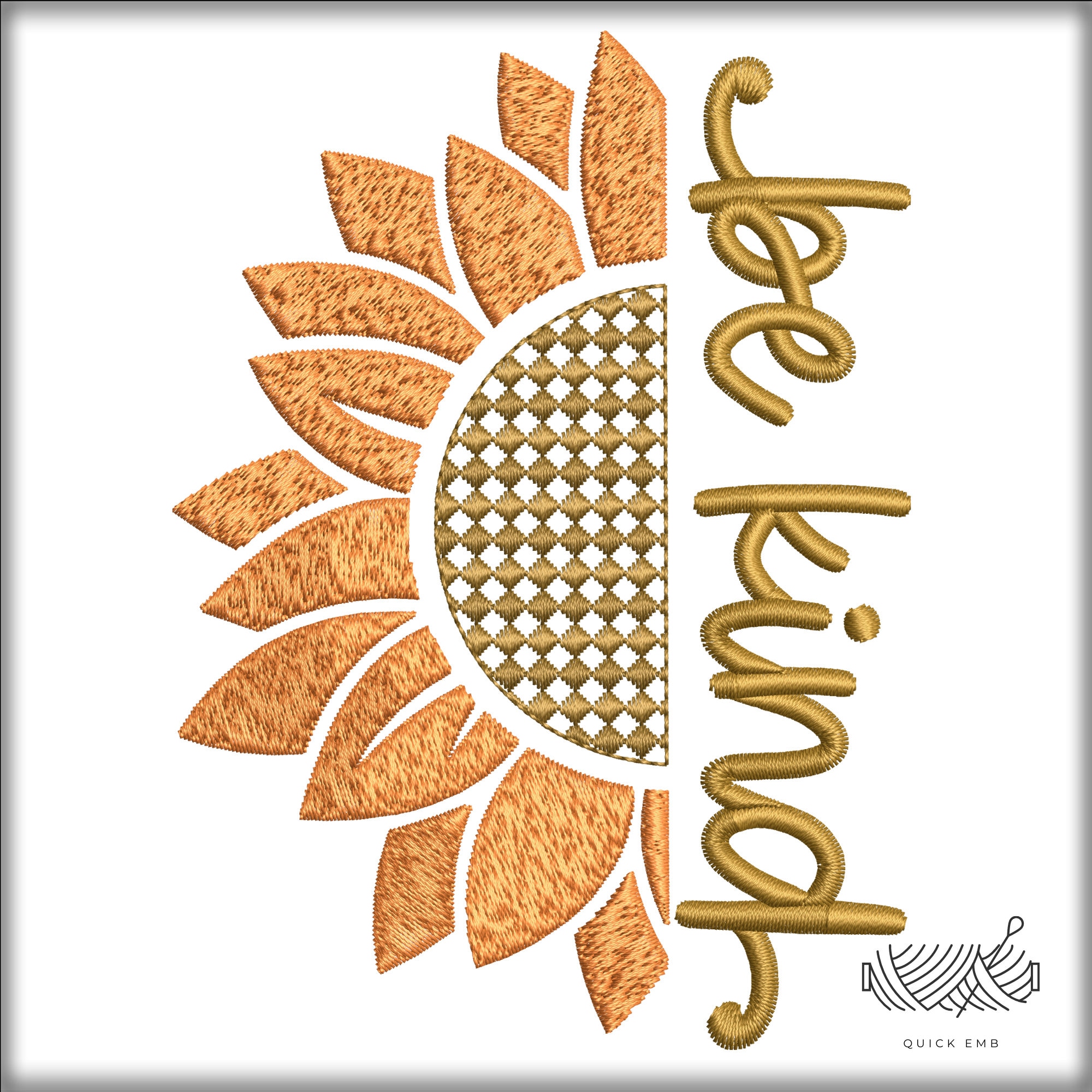 Be Kind Embroidery Design, Sunflower Embroidery Designs, Half Sunflower ...