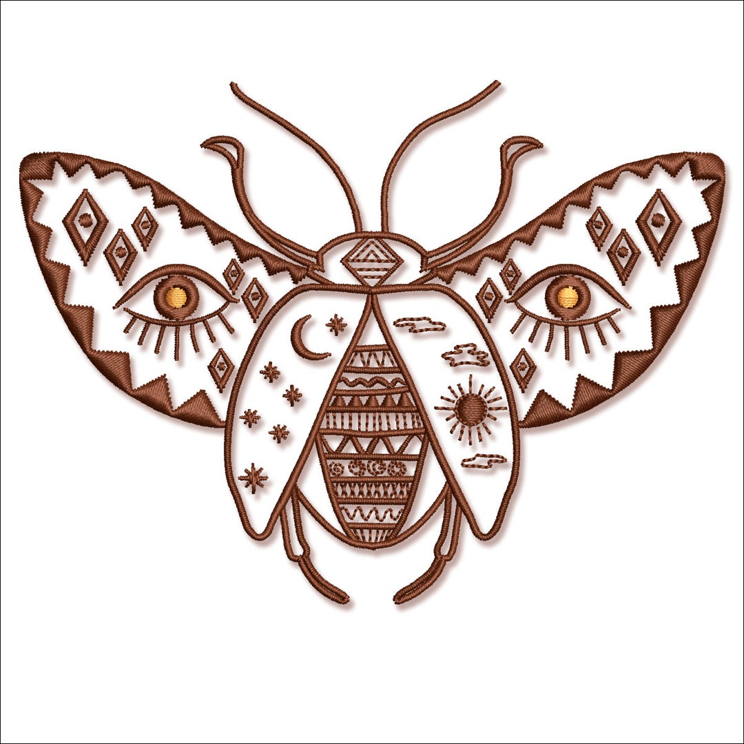 Boho Butterfly Embroidery Design: Bohemian Machine Pattern (digital ...