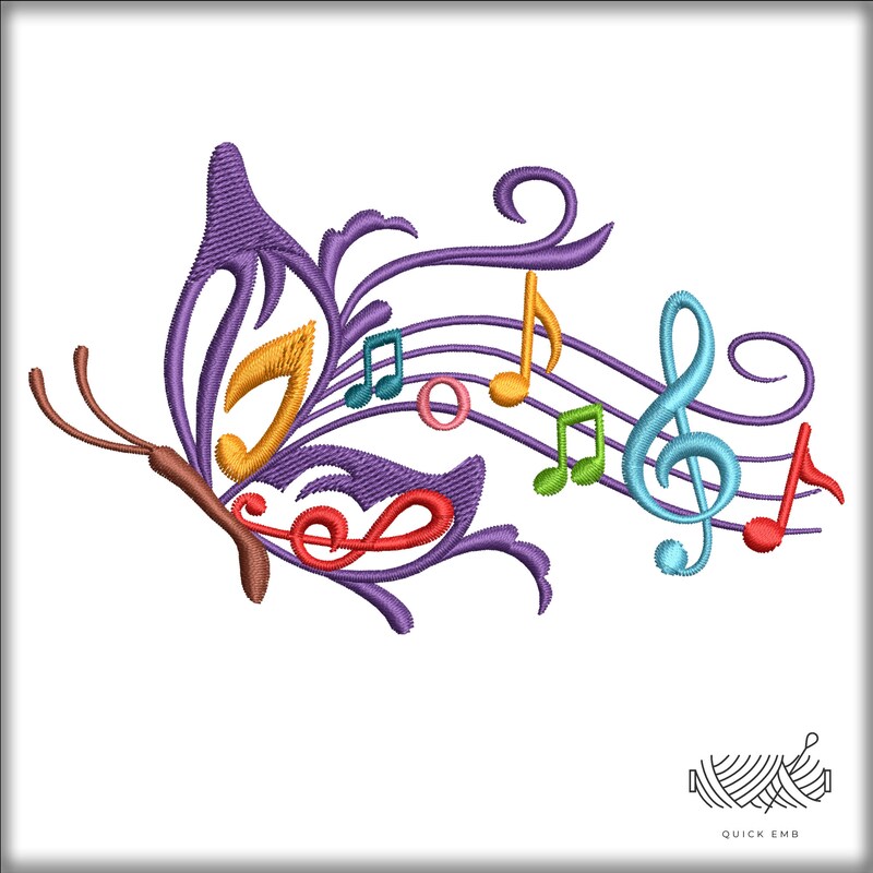 Music Embroidery - Etsy