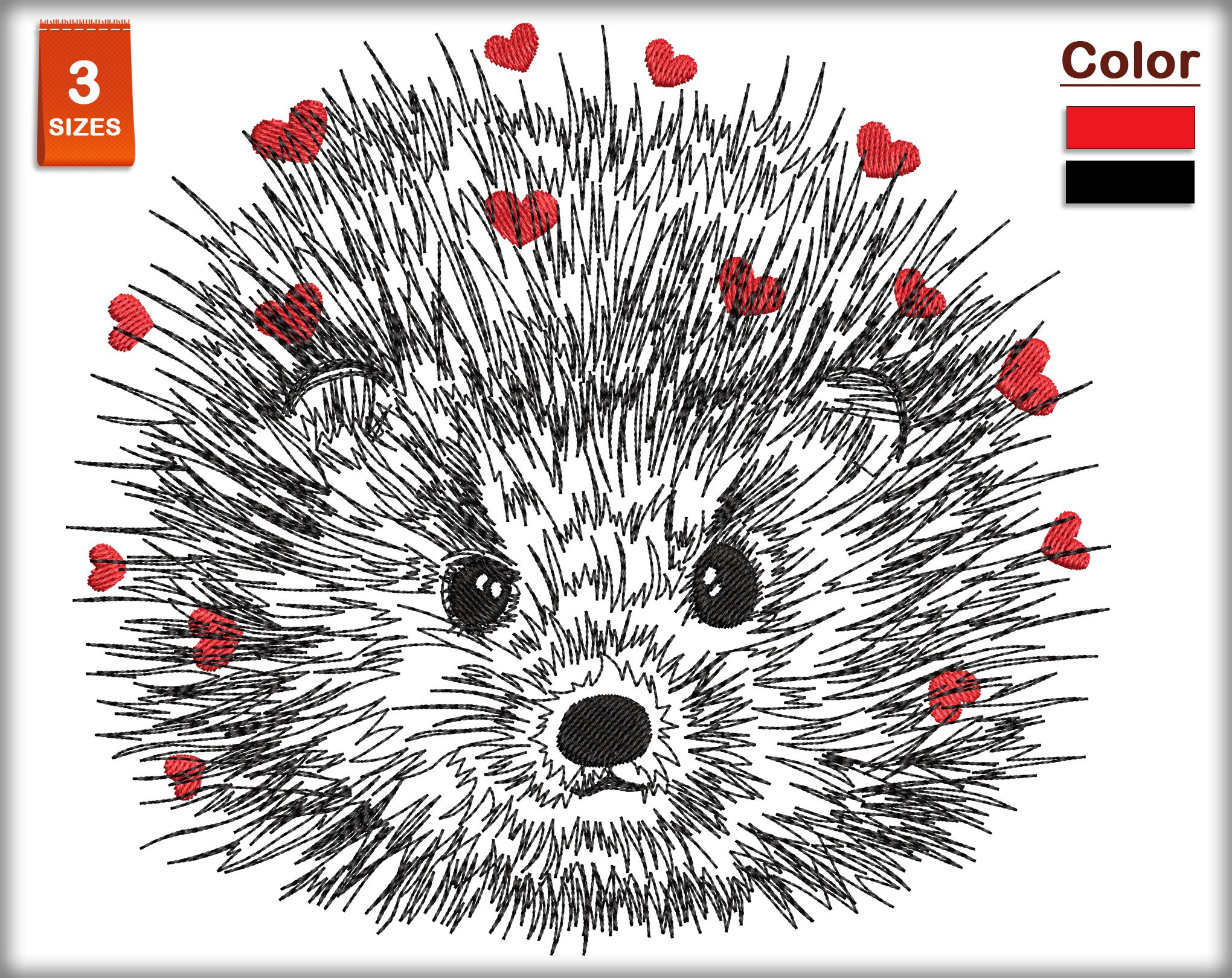 Hedgehog With Heart Embroidery Machine Design Hedgehog - Etsy