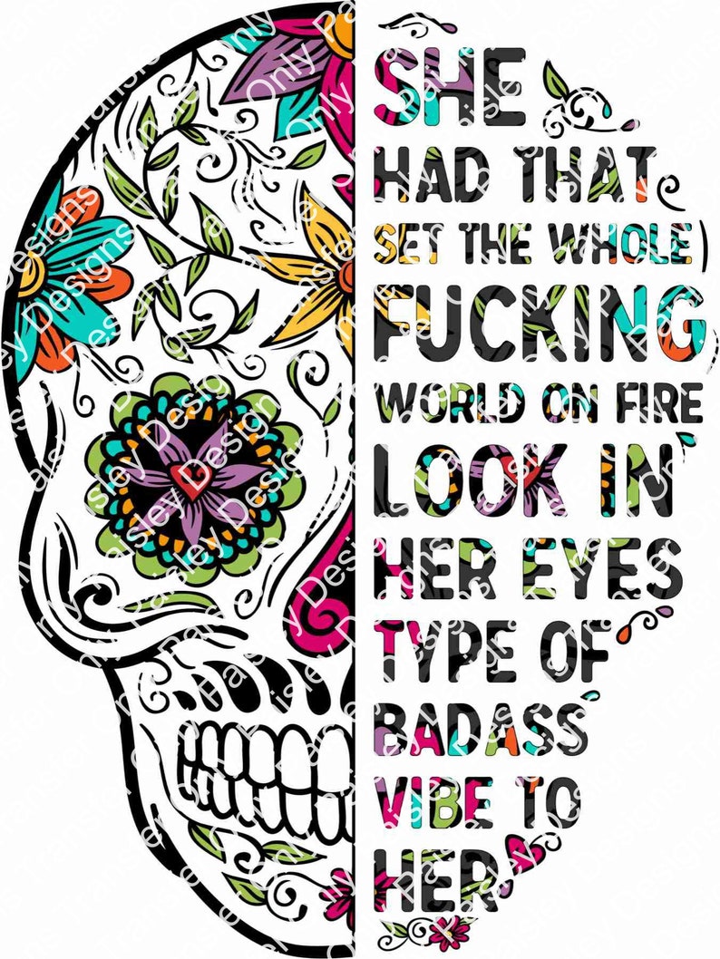 Badass Vibe Sugar Skull Sublimation Transfer 8 Designs 2 - Etsy