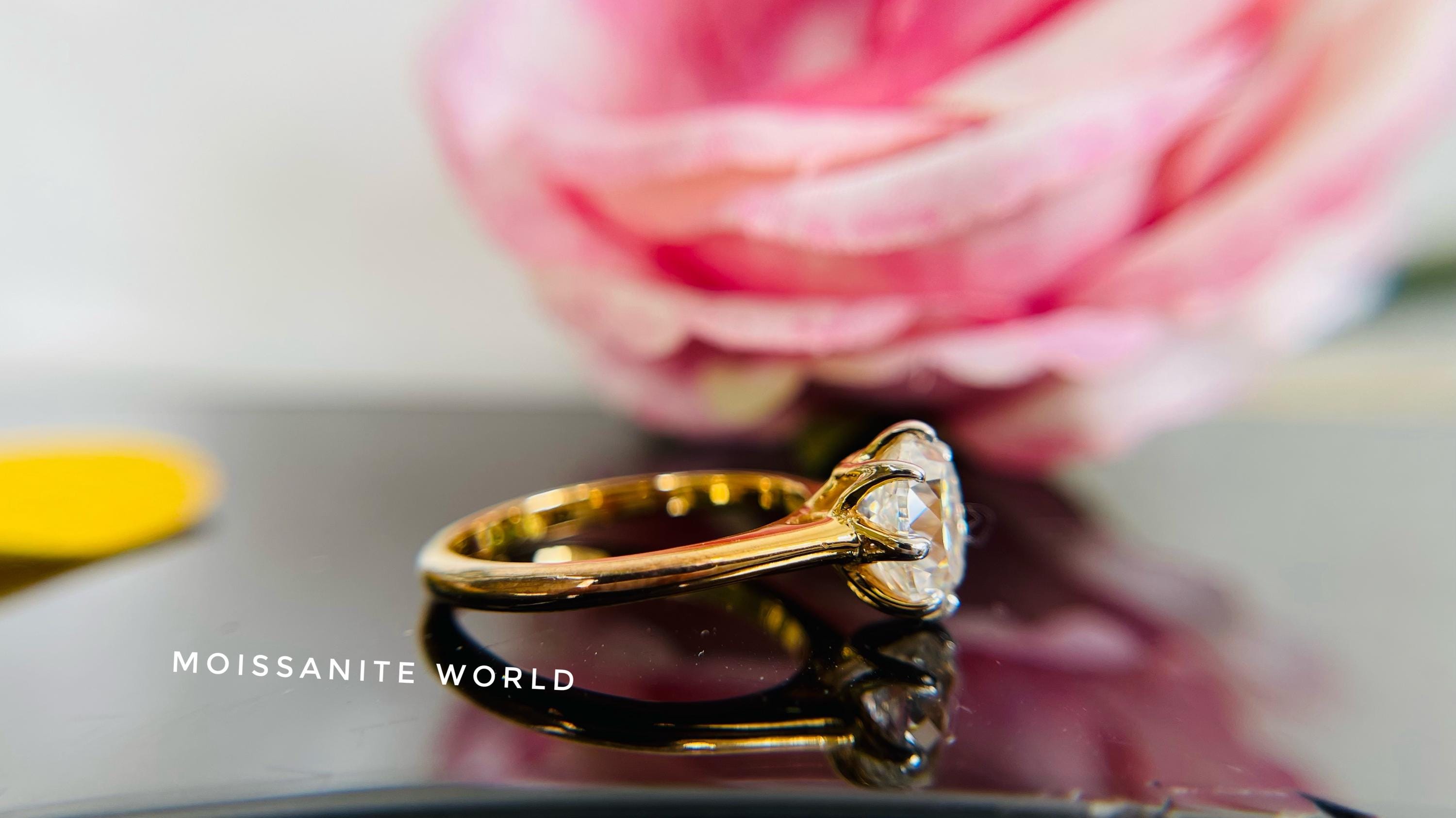 Antique Portuguese Cut Engagement Ring • Unique Solitaire Moissanite ...