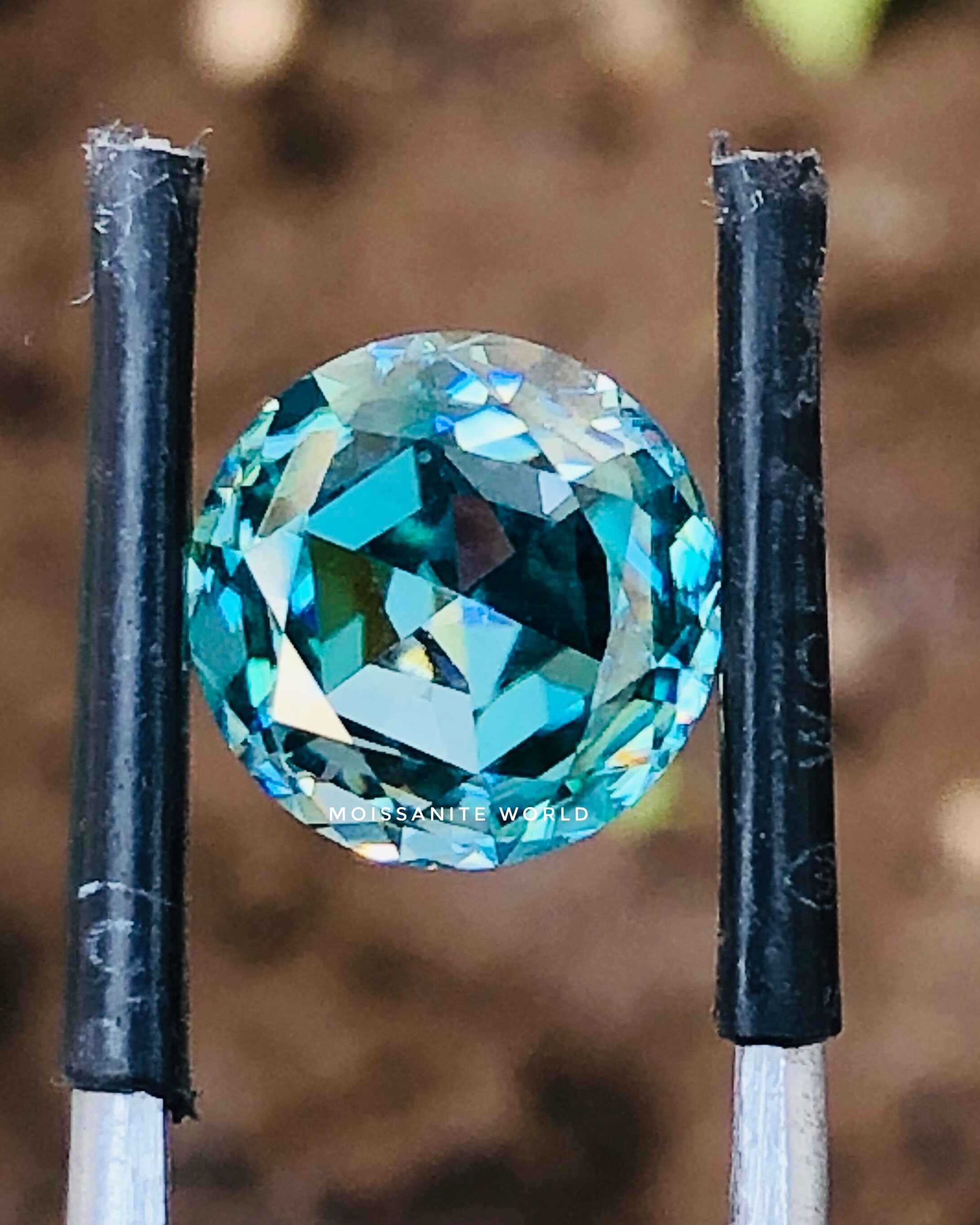 Loose Moissanite Rose Cut Stone Blue Color Excellent Grade VVS1 7MM ...